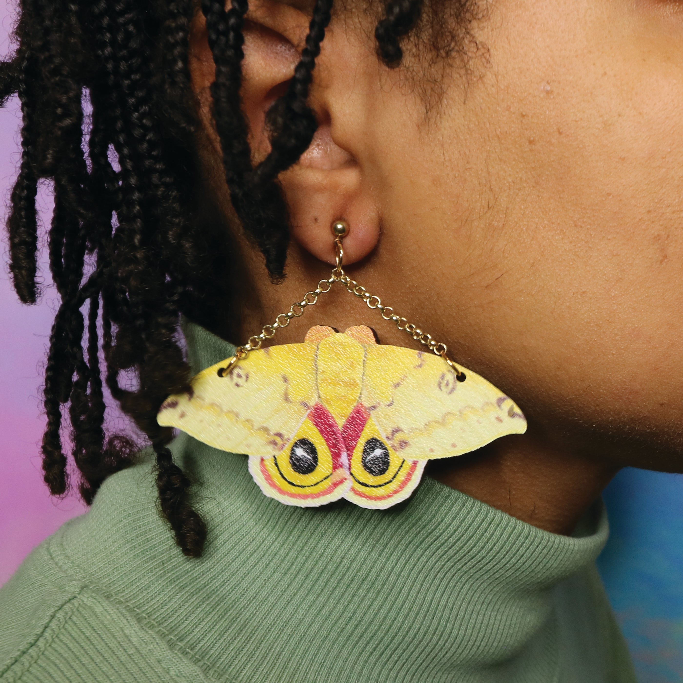Yellow Io Moth – Teal Orchid Art